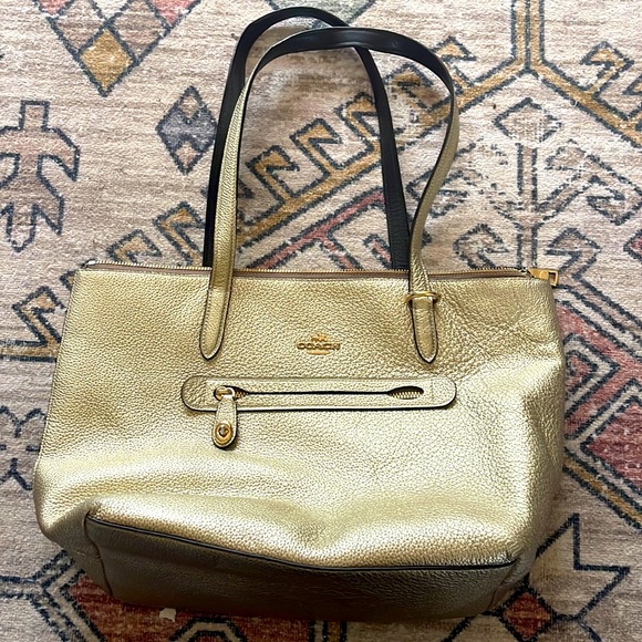 Coach | Bags | Coach Shoulder Baggold Metallic | Poshmark